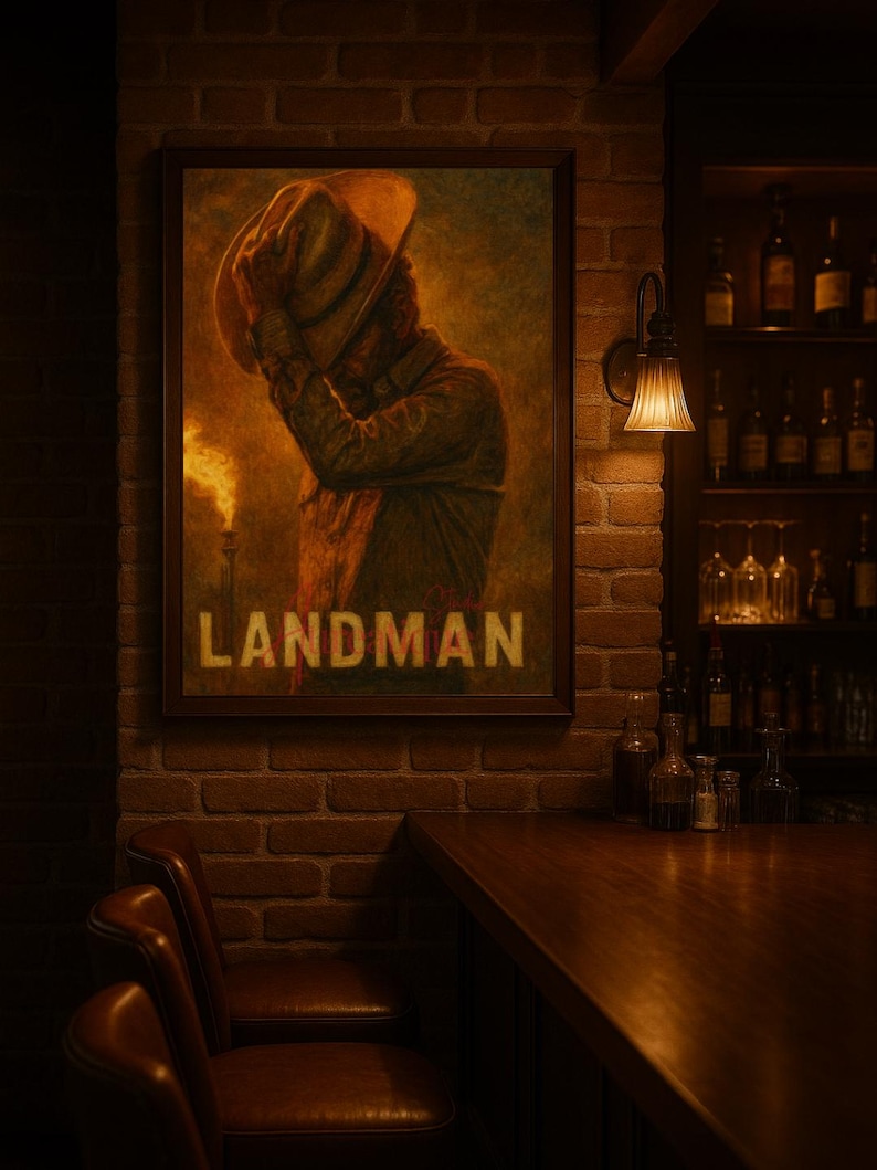 Landman Poster - Cinematic Wall Art - West Texas Oil Scene Fine Art ...