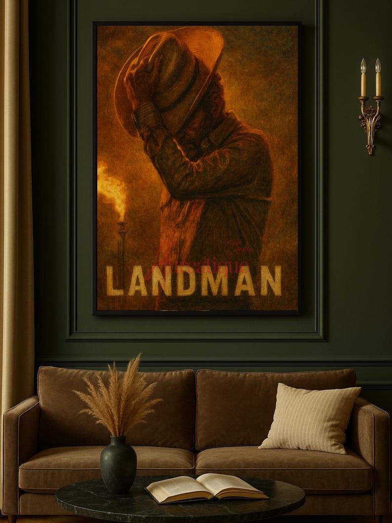 Landman Poster - Cinematic Wall Art - West Texas Oil Scene Fine Art ...