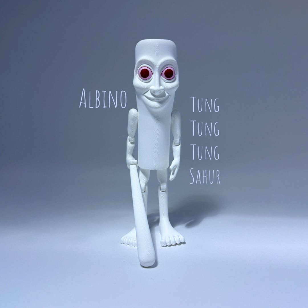 Unique! Albino Tung Tung Tung Sahur Steal a Brainrot Articulated 3D ...