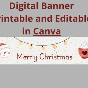 Editable Christmas Banner – Holiday Party Decor, Text Template (digital ...