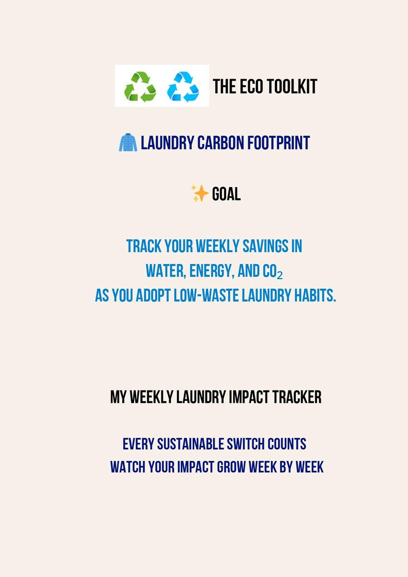 Eco Laundry Toolkit | Carbon Footprint Tracker, Microplastics Audit ...