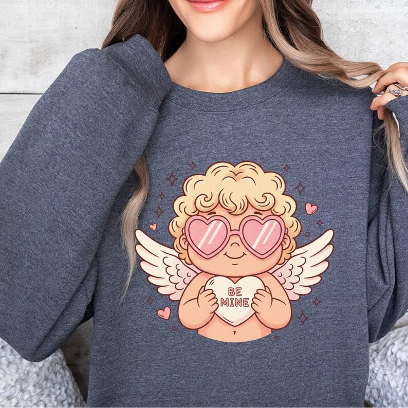 Cupid Valentine Gift, Be Mine Angel Graphic Tee, Retro Kawaii Love ...
