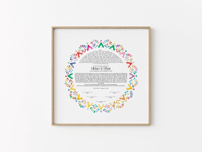 Modern Jewish Ketubah Template, Hebrew and English (PDF) - Etsy