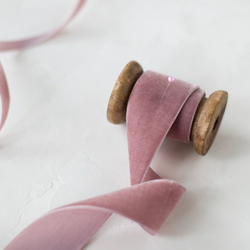 Rose Mauve Double-faced Swiss Velvet Ribbon 3/16 - Etsy