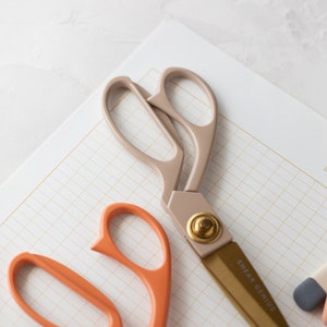 Painted Metal Crafting Scissors W/ Gold Details + Etched Slogan • 7-3/4 ...