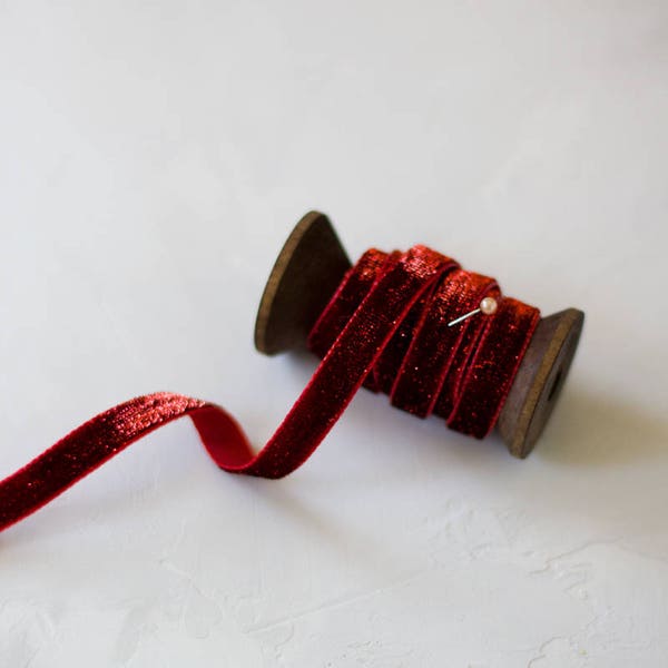 Red Glitter Ribbon - Etsy