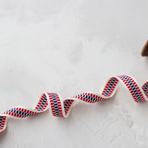 Red + Navy Blue on Natural Cotton Grosgrain Ribbon • 1/2" - Etsy