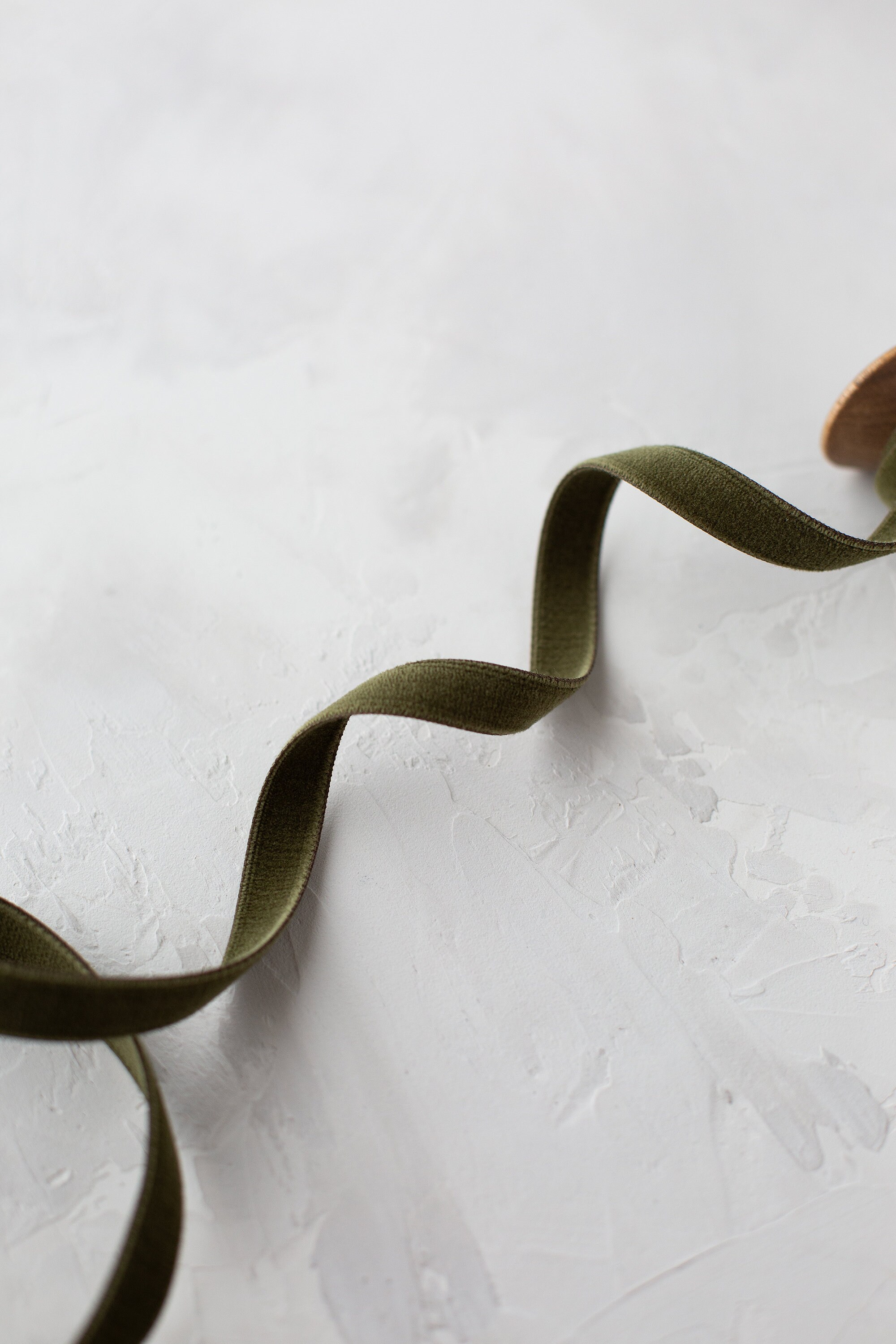 Deep Olive Moss Green Cotton Velvet Ribbon: Double-faced, Japanese • 1/ ...
