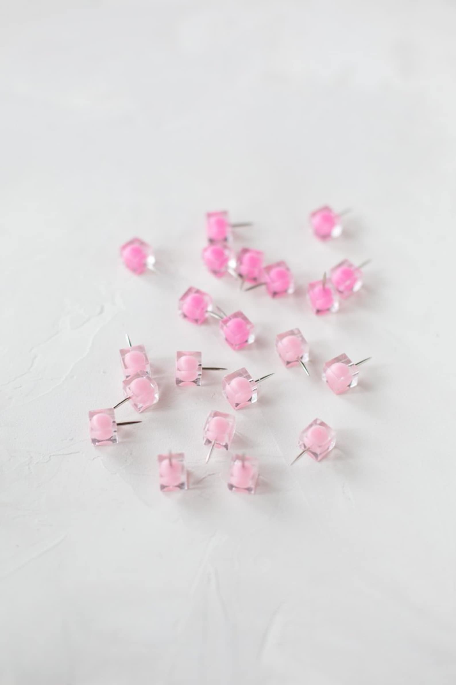 Clear Pink Square Acrylic Push Pins Soft Pink / Bright Pink - Etsy