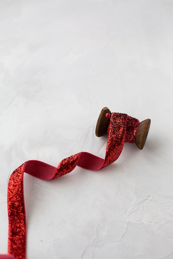 2 1/4 Red Metallic Ribbon 10 Yards 9 Meters Baking Packaging & Wrapping ...