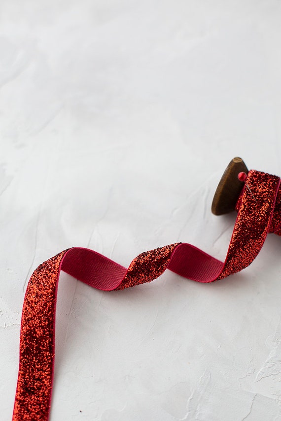 2 1/4 Red Metallic Ribbon 10 Yards 9 Meters Baking Packaging & Wrapping ...