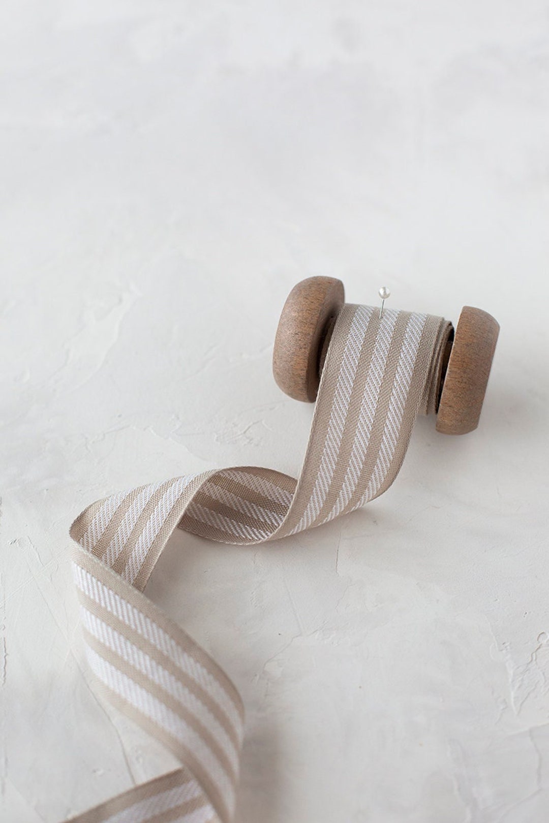 Cream + Beige Triple Stripe Woven Ribbon • 1.25" - Etsy