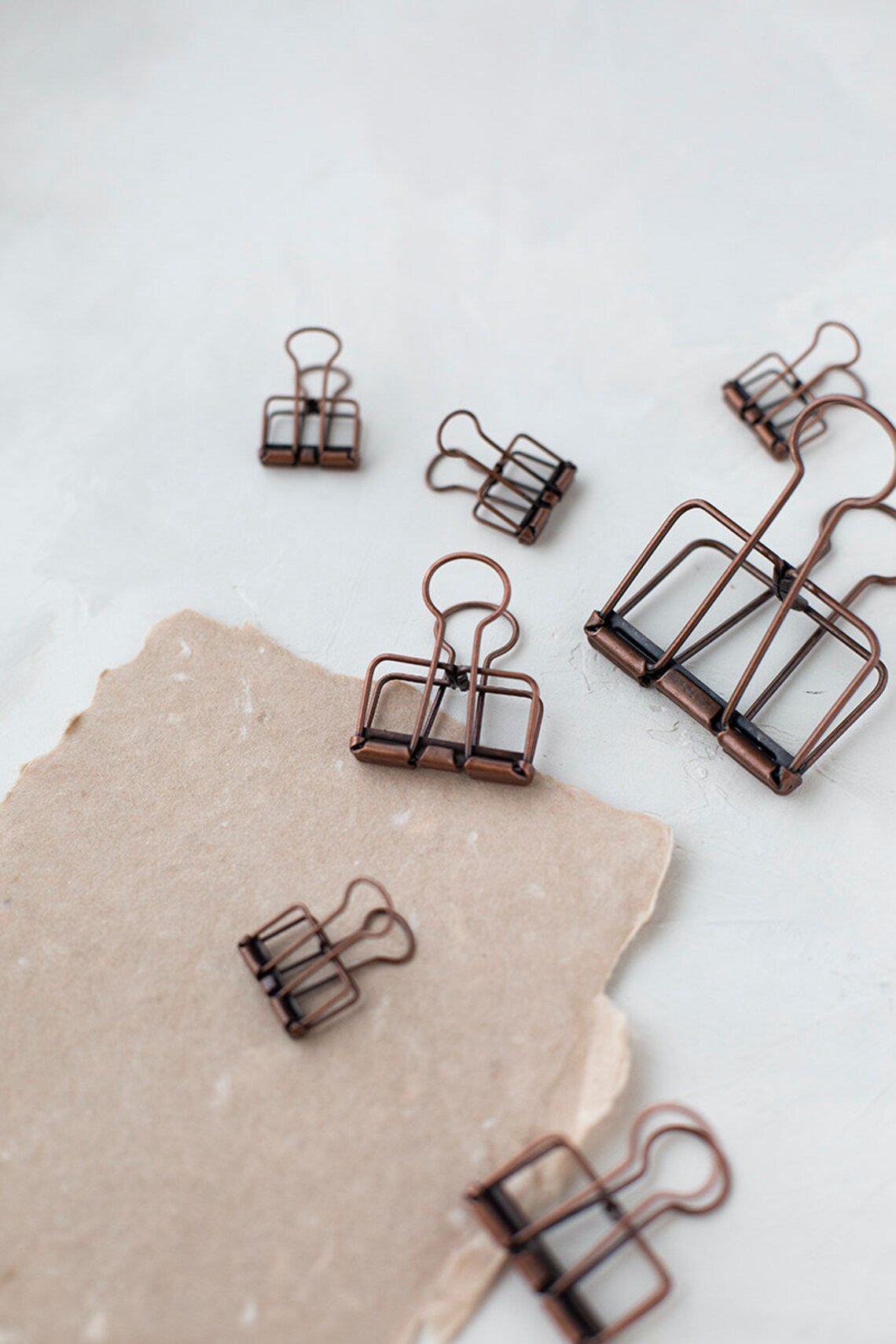 Antique Bronze Metal Wire Binder Clip Set 7 Pc Jumbo / - Etsy