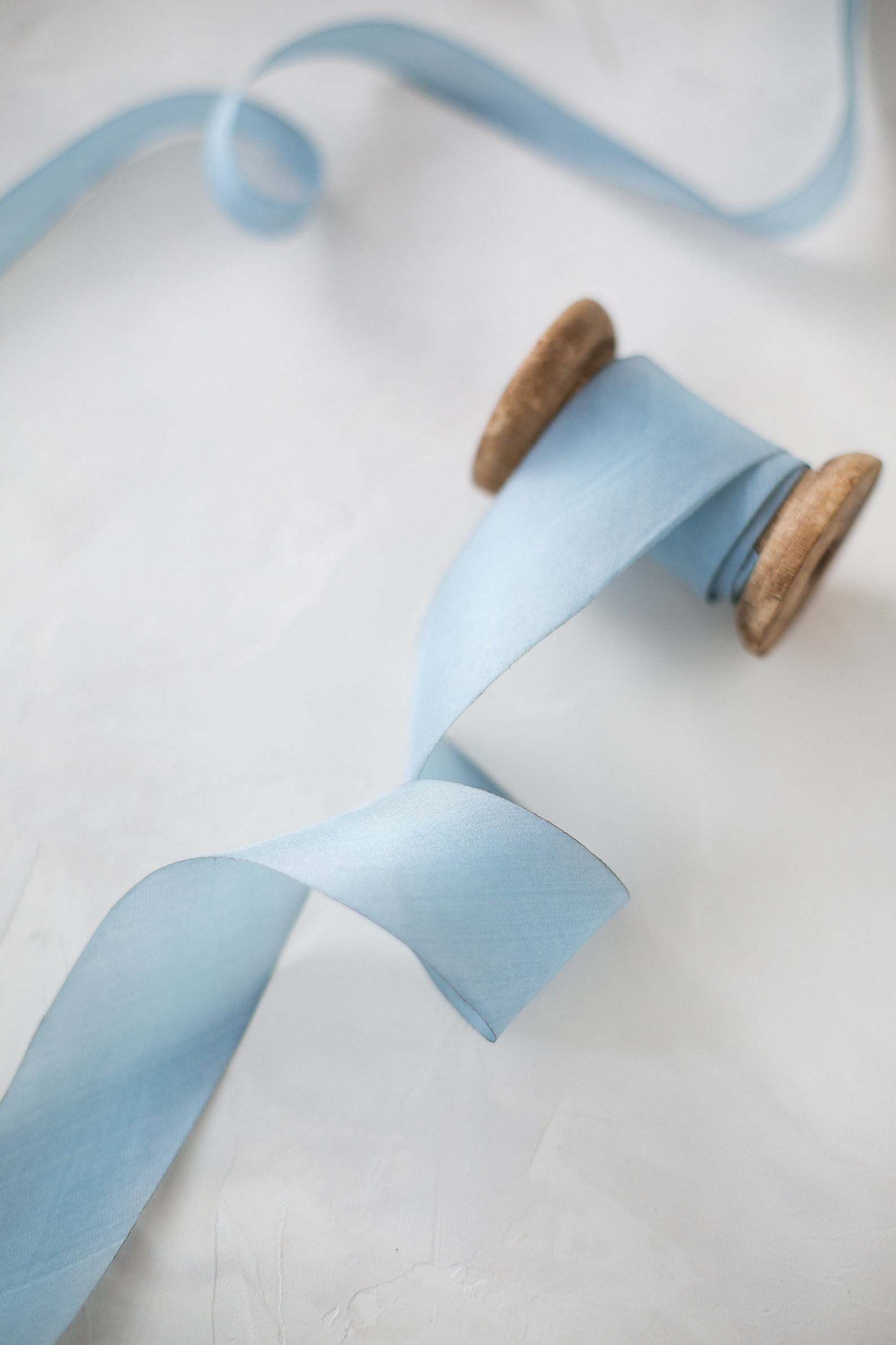 Blue Gray Mist Bias-cut Silk Ribbon: Hand-dyed, Raw Edge • 1/2" • 5/8 ...