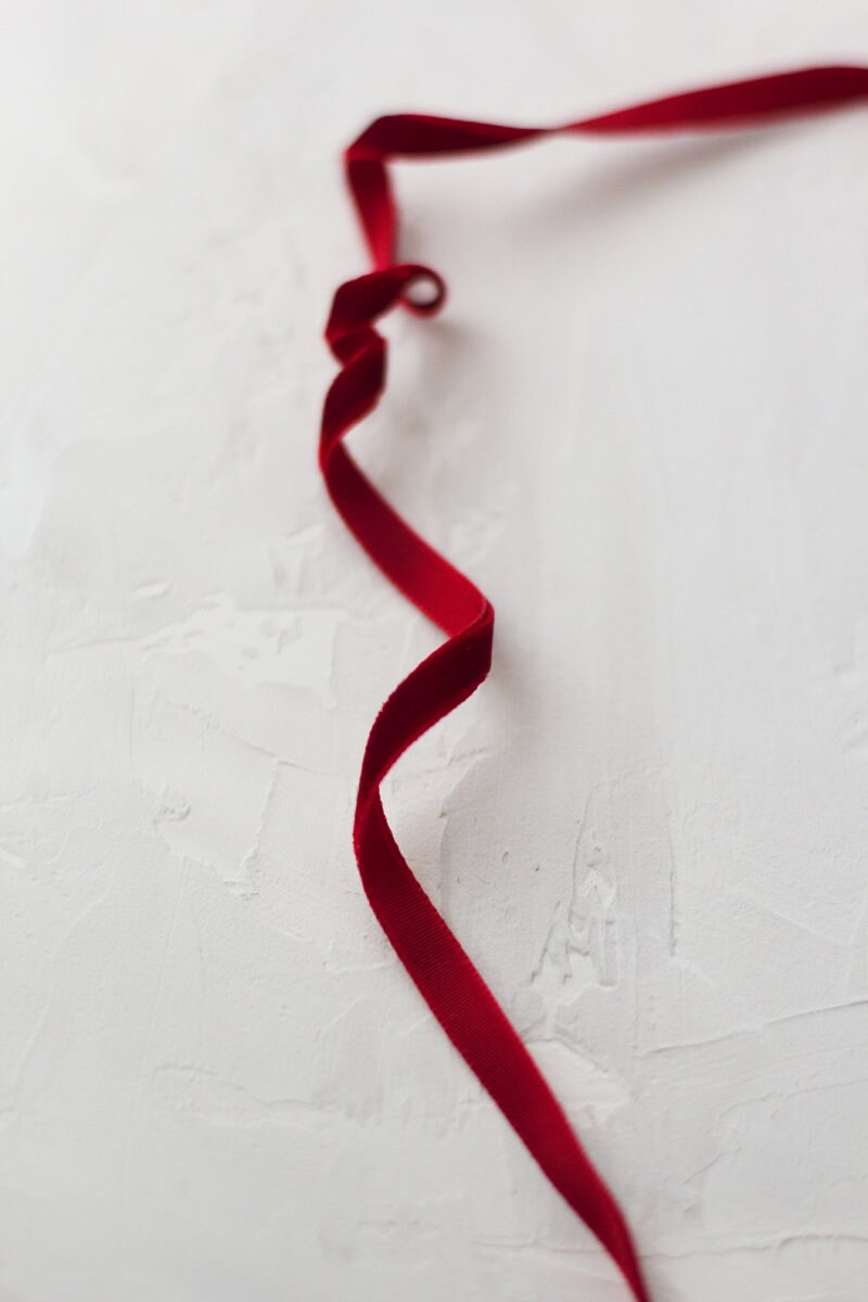 Burgundy Red Velvet Ribbon 1/8 1/4 3/8 - Etsy UK