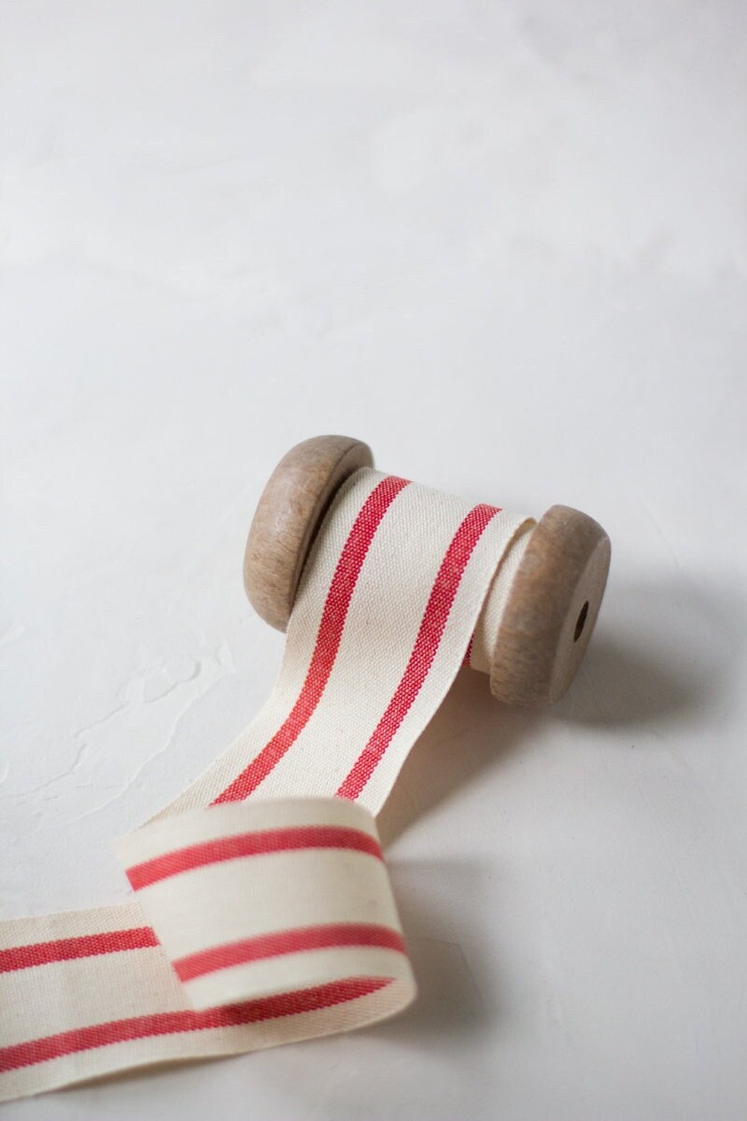 Red Natural Double Stripe Cotton Blend Ribbon 5/8 1.5 - Etsy