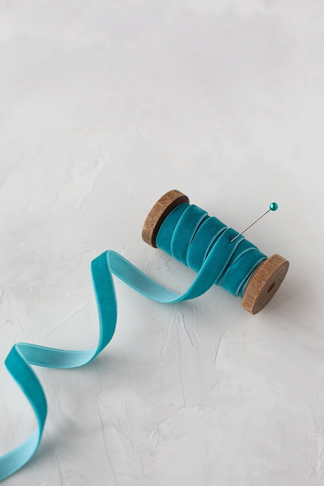 Turquoise Velvet Ribbon • 3/8" • 3/4" - Etsy