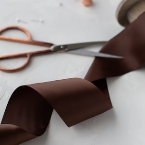 Chocolate Brown Double-faced Satin Ribbon • 1.5" • 2.25" • 3" • 4" - Etsy