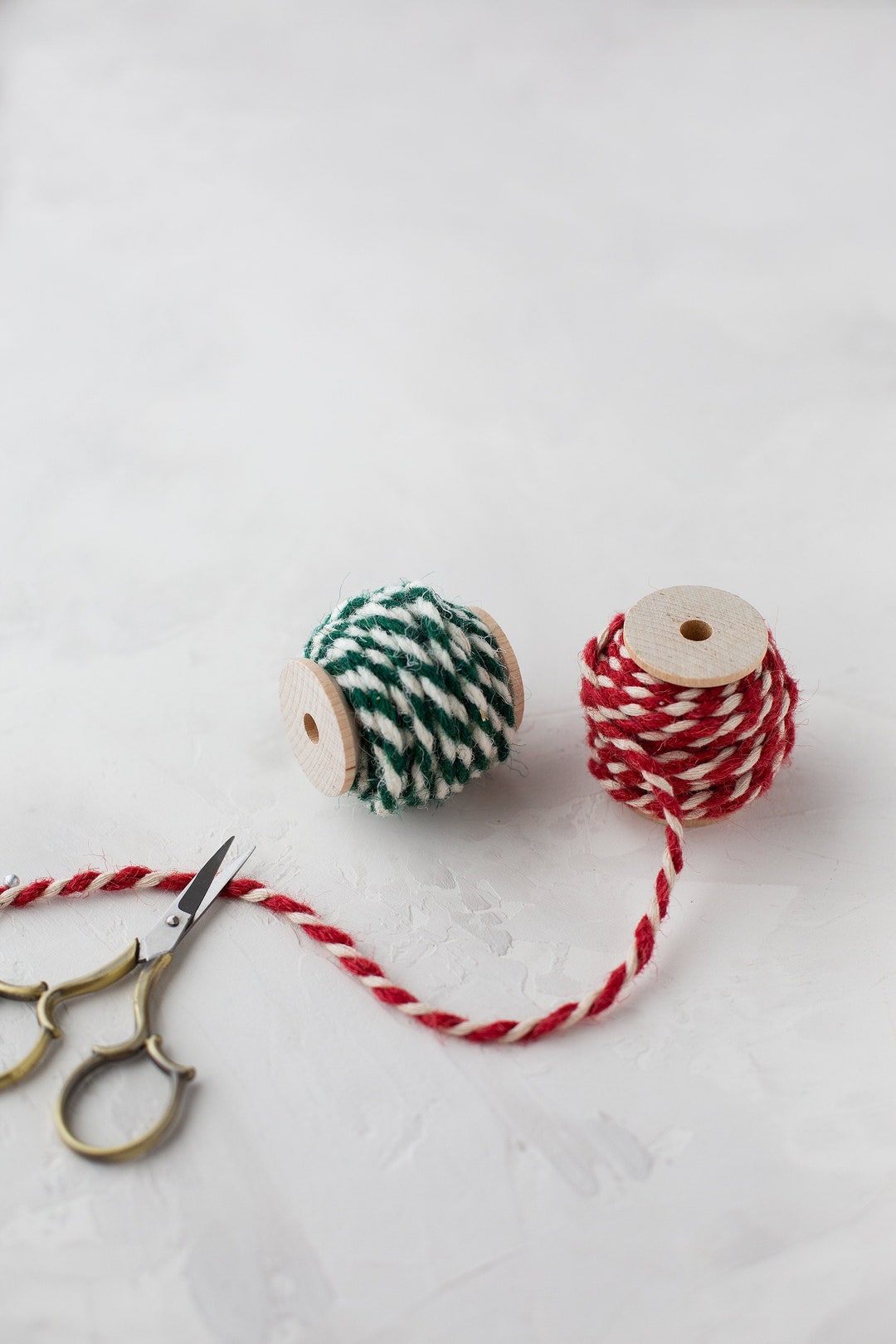 Extra Chunky Jute Twine Cord on Wood Spool • 5 Yards • Red / Green - Etsy