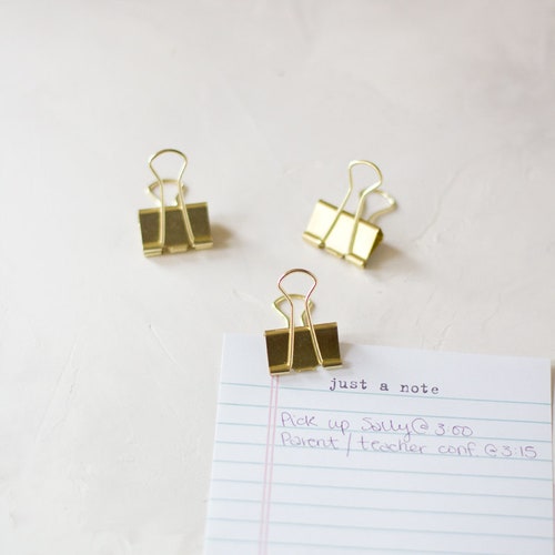 Rose Gold Metal Wire Binder Clips Small 5 Pc / Large 3 Pc - Etsy