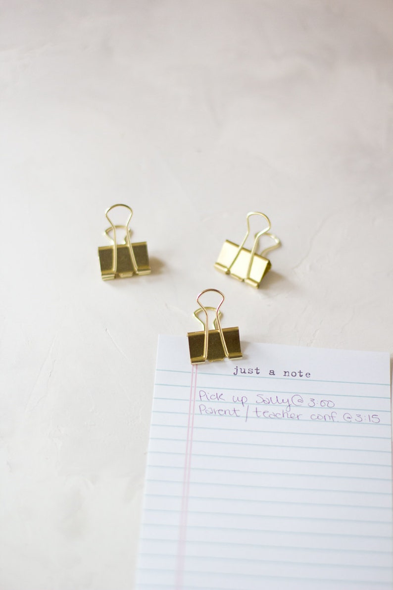Gold Metal Binder Clips • Mini / Small / Medium / Large - Etsy