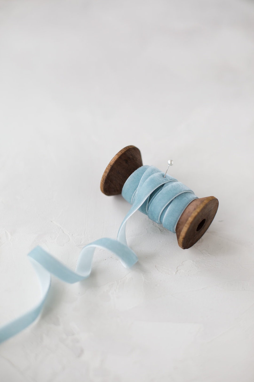 Soft Blue Velvet Ribbon 1/4 3/8 - Etsy