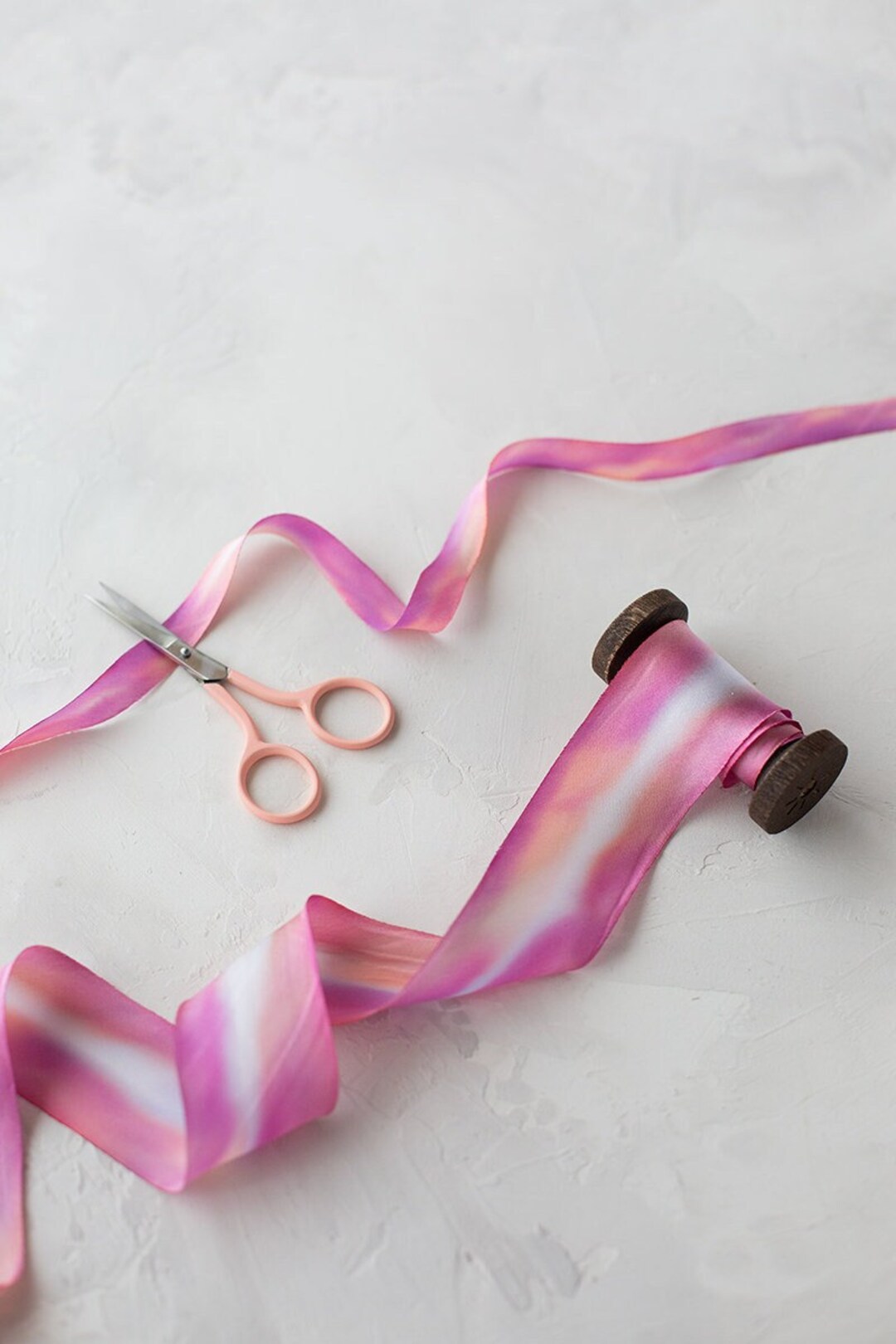 Fuchsia Peach White Variegated Bias-cut Hand-dyed Silk - Etsy