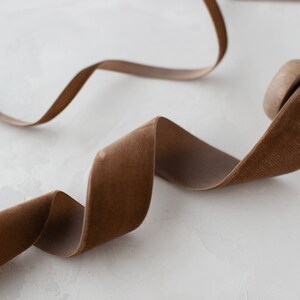 Coffee Brown Swiss Velvet Ribbon • 1/8" • 1/4" • 3/8" • 5/8" • 7/8" • 1 ...