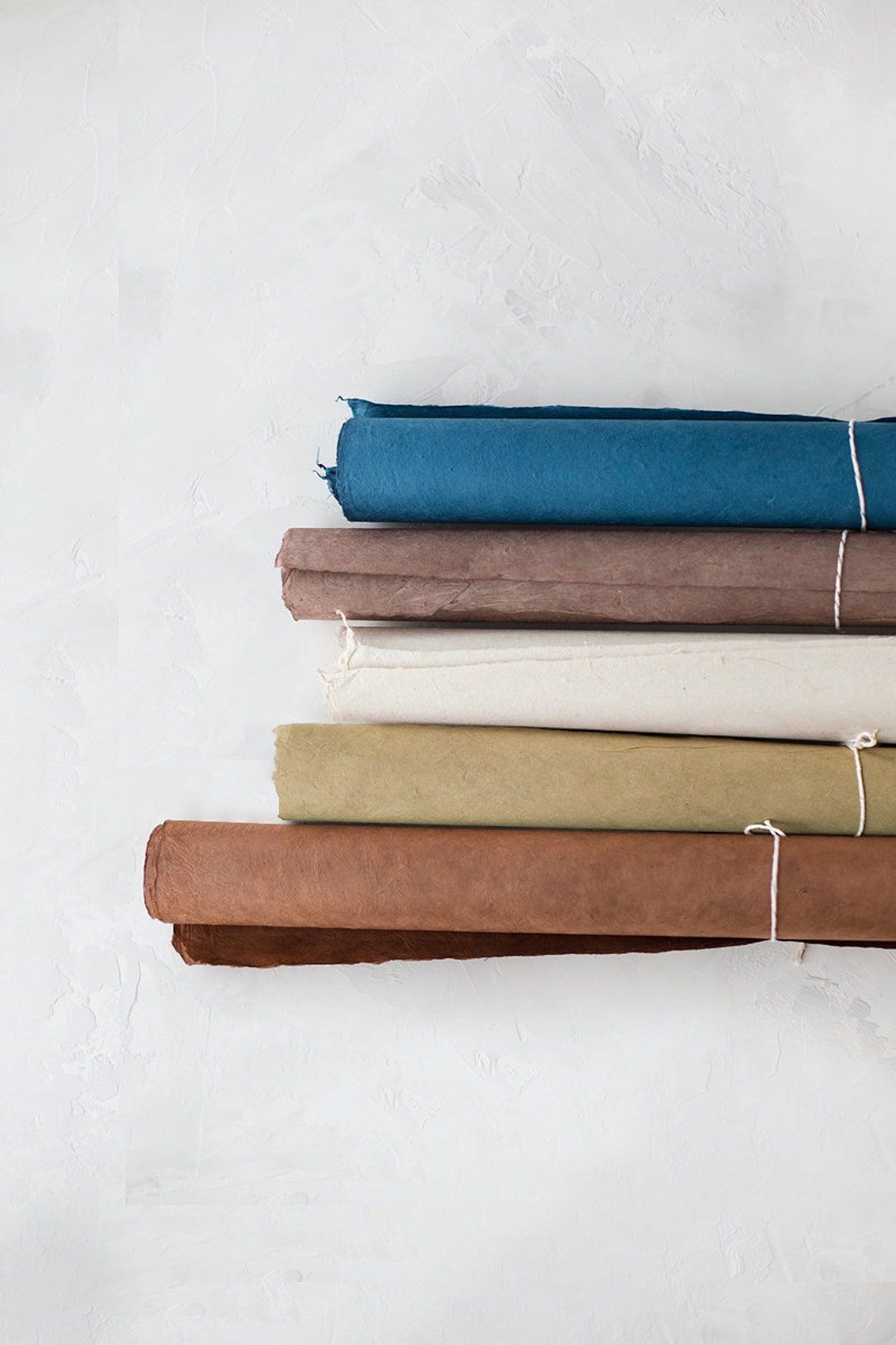 Lokta Seeded Wrapping Paper: 2 Sheets, Handmade, Deckled Edge • Blue ...