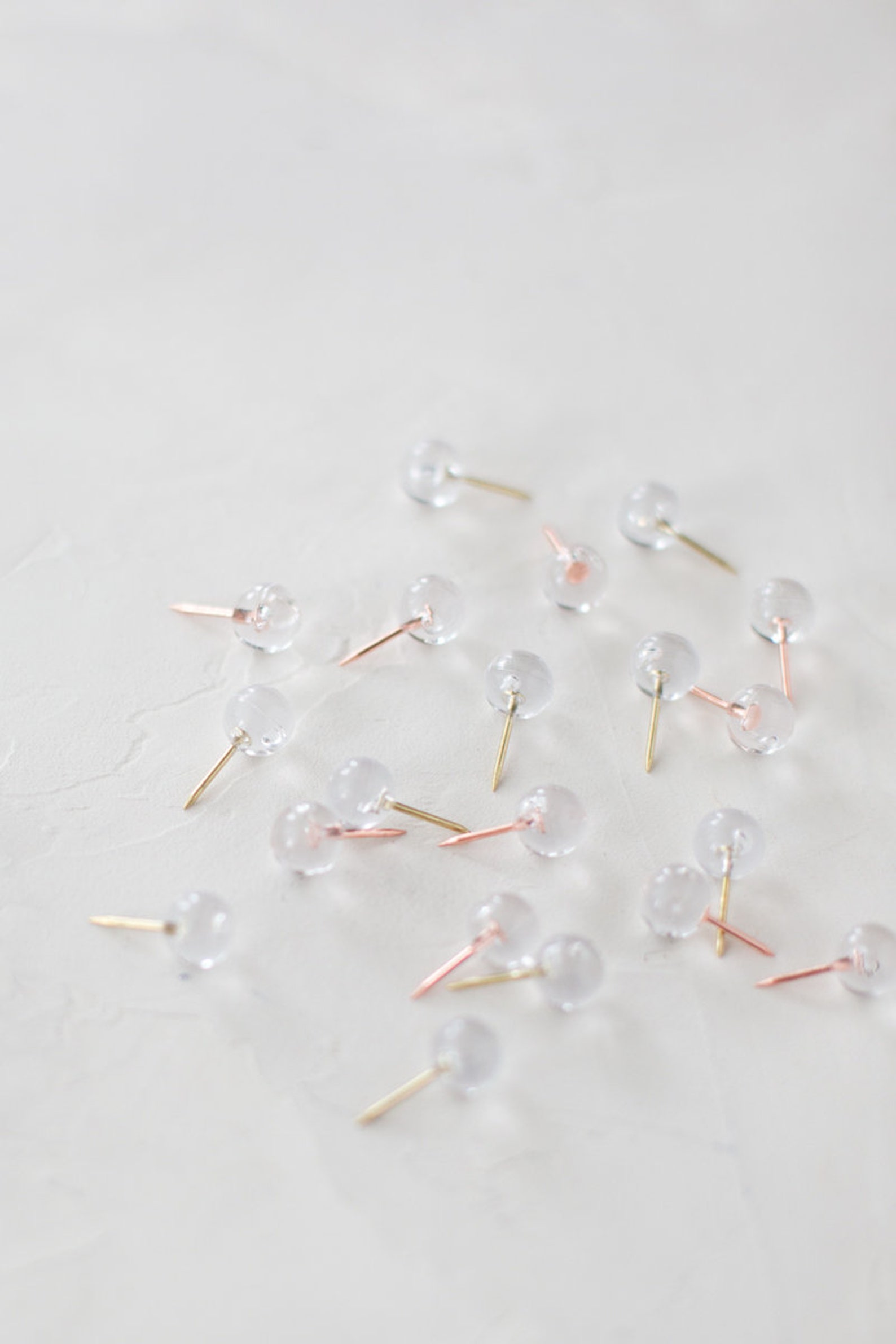 Round Clear White Push Pins Rose Gold Tips / Gold Tips 50 | Etsy
