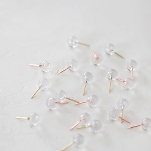 Round Clear White Push Pins • Rose Gold Tips / Gold Tips • 50 Pc - Etsy