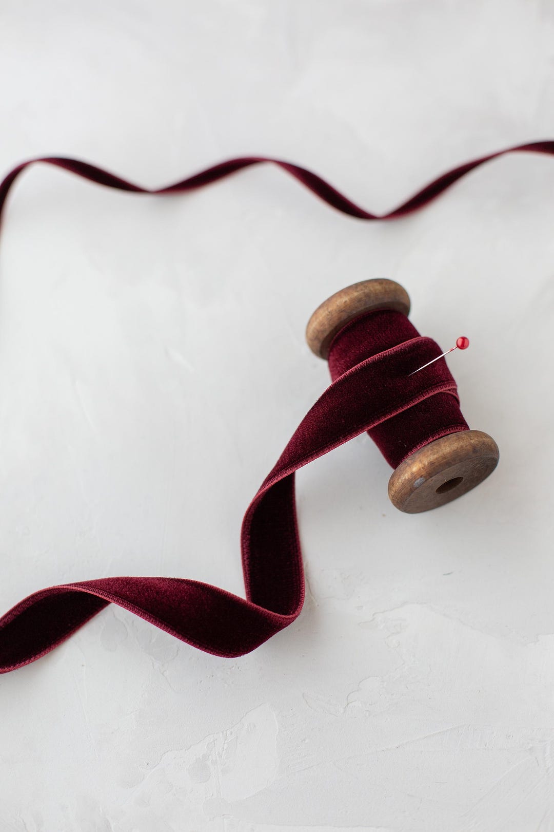 Burgundy Red Rayon Velvet Ribbon: Double-faced, Japanese • 1/8" • 1/4 ...