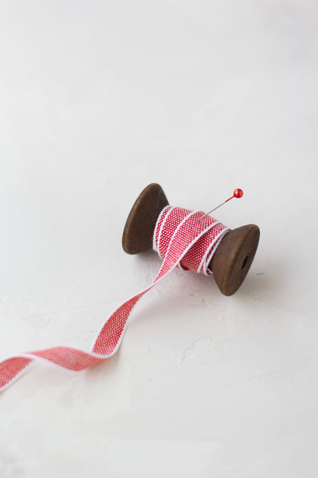 Red + White Edge Italian Cotton Ribbon • 3/8" - Etsy