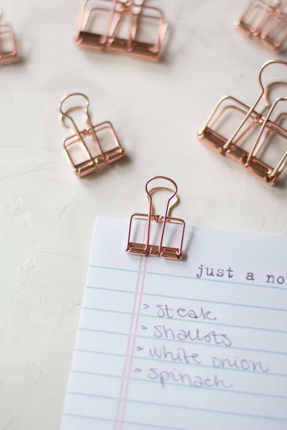 Rose Gold Metal Wire Binder Clips Small 5 Pc / Large 3 Pc - Etsy