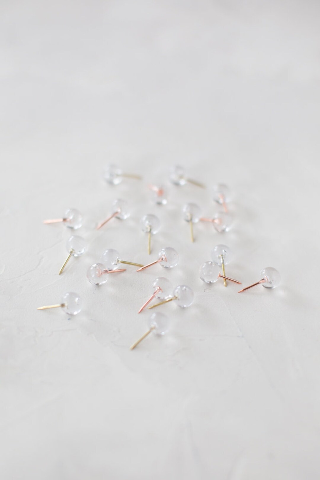 Round Clear White Push Pins • Rose Gold or Gold Tips • 50 Pc - Etsy