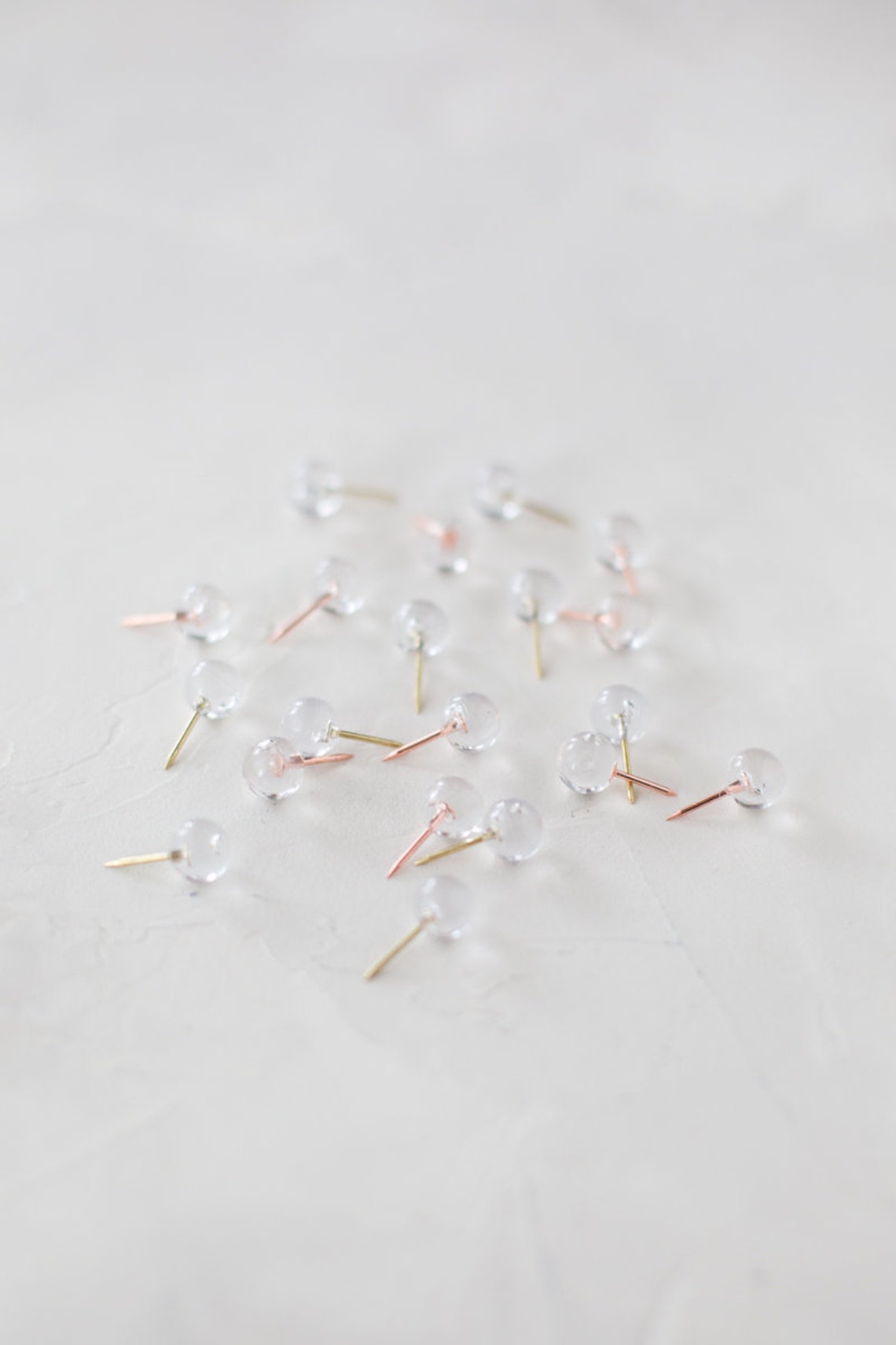 Round Clear White Push Pins Rose Gold Tips / Gold Tips 50 - Etsy