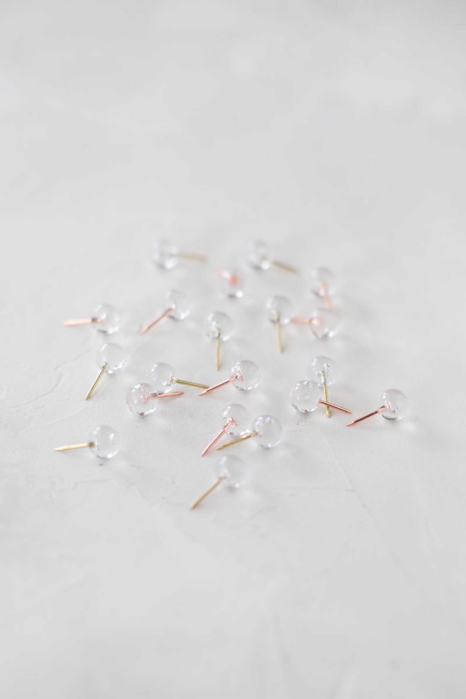 Round Clear White Push Pins Rose Gold Tips / Gold Tips 50 - Etsy