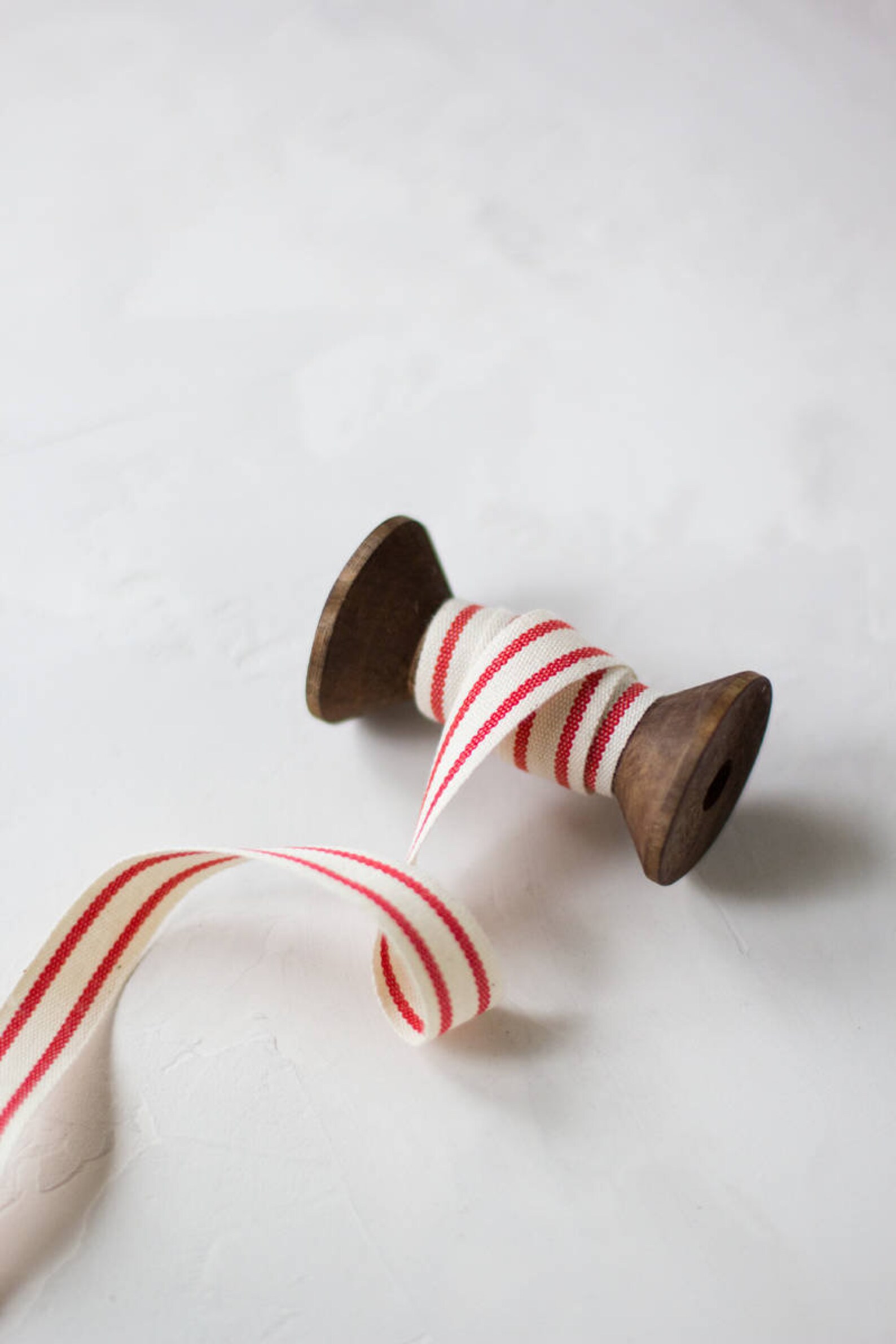 Red Natural Double Stripe Cotton Blend Ribbon 5/8 - Etsy