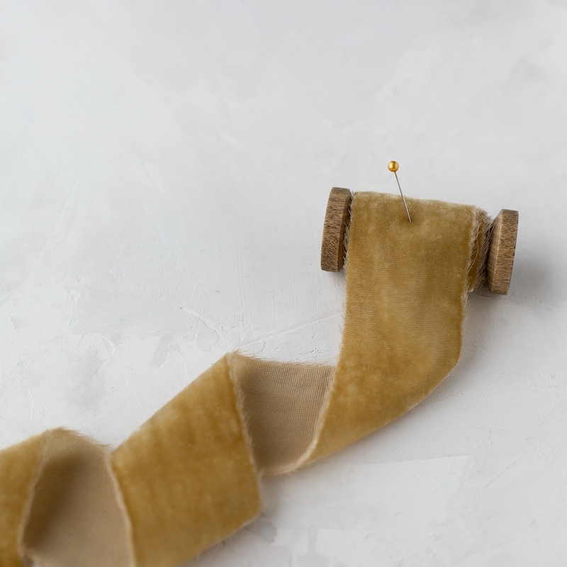 Gold Ribbon Velvet Frayed - Etsy
