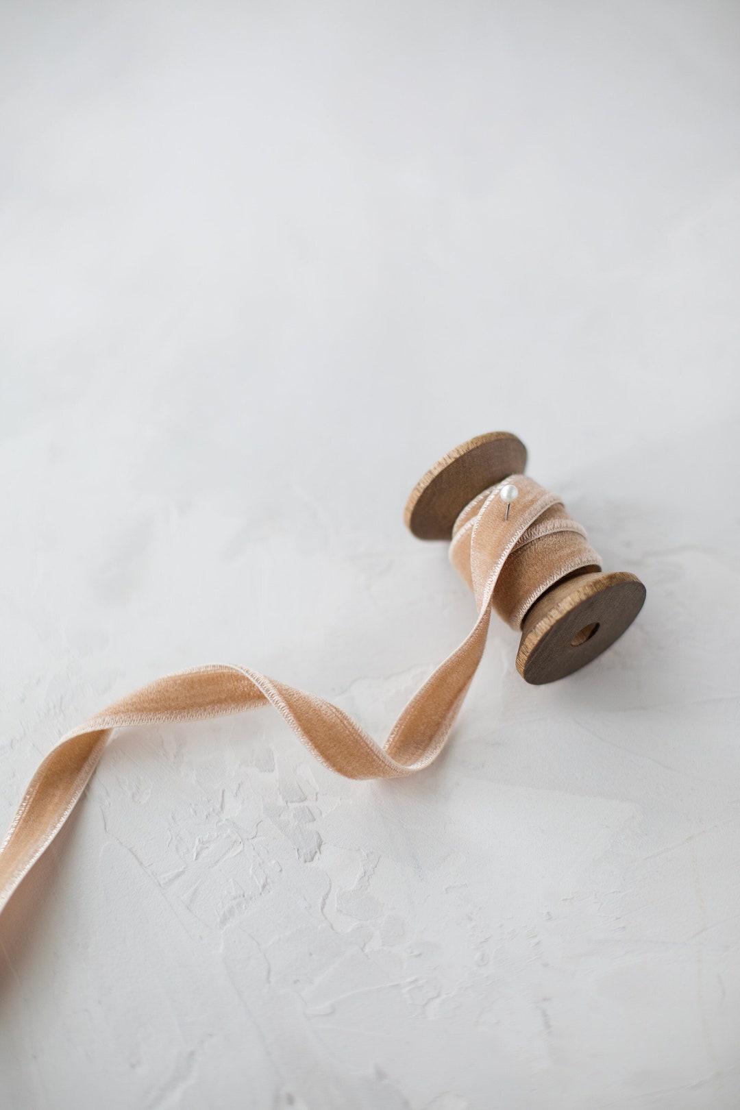 Warm Tan Rayon Velvet Ribbon: Double-faced, Japanese • 1/8" • 1/4" • 3/ ...