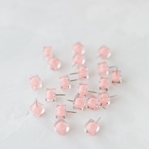 Clear Pink Square Acrylic Push Pins Soft Pink / Bright Pink - Etsy