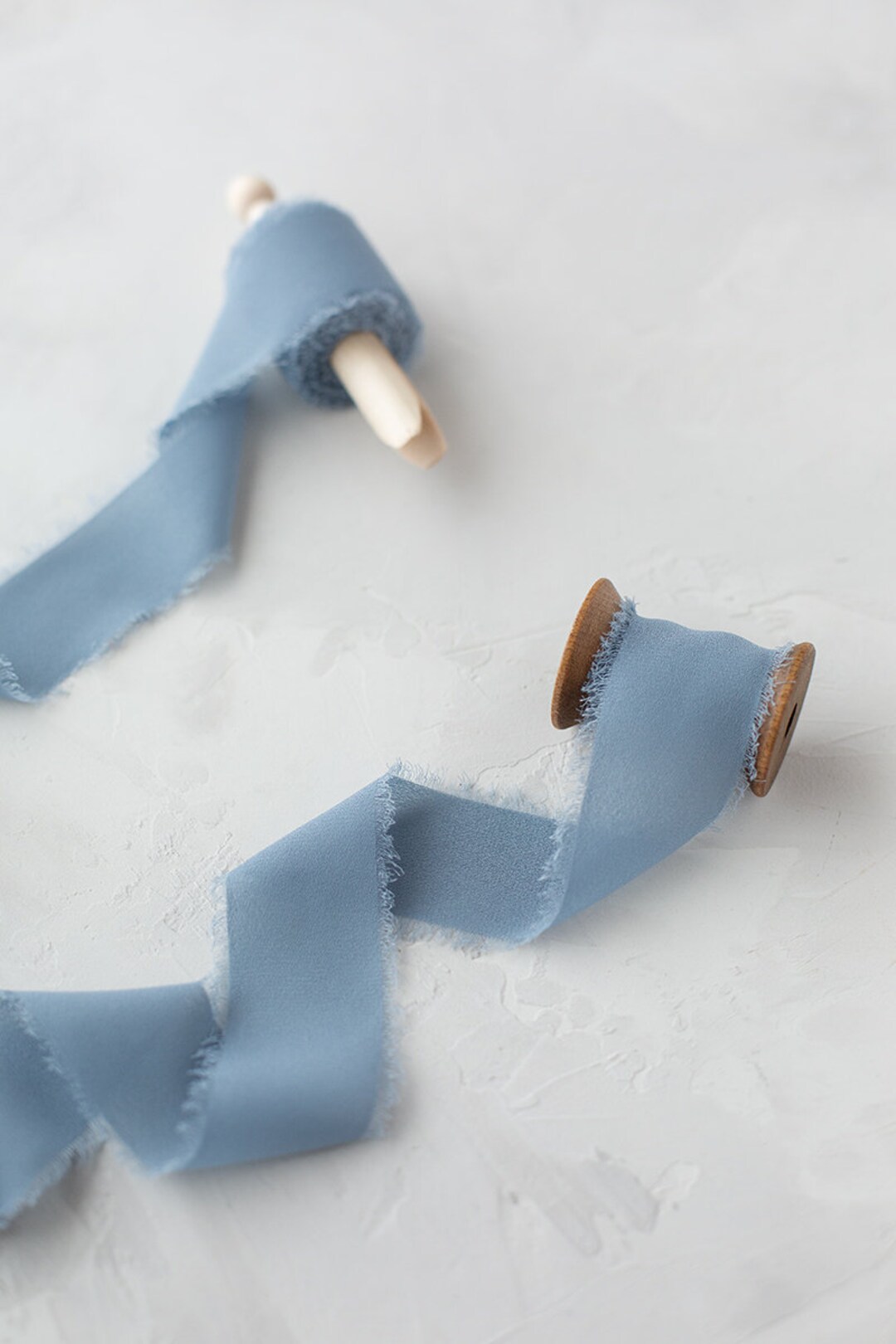 Dusty Blue Frayed Edge Faux Silk Chiffon Ribbon • 1.5" • 5 Yards - Etsy