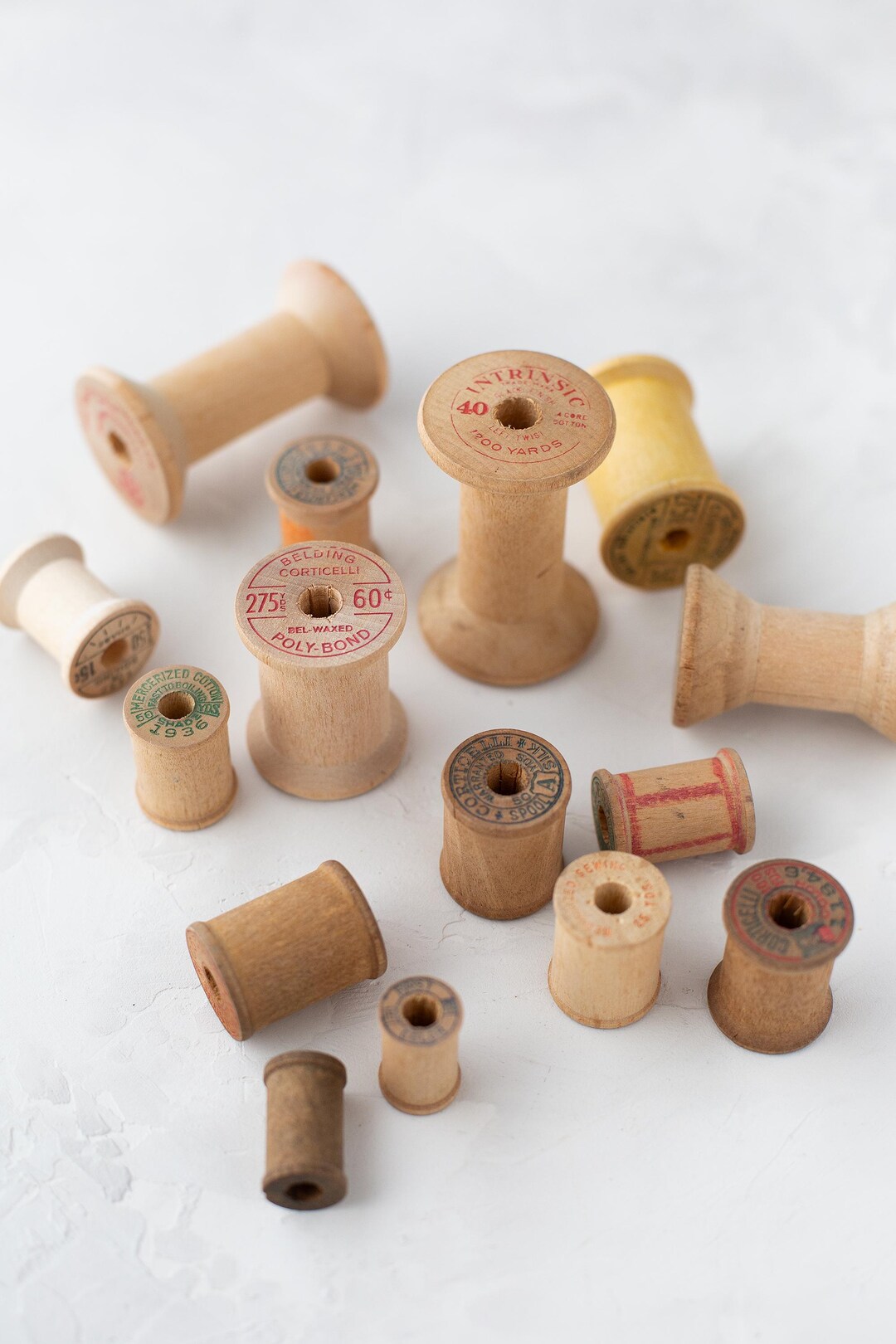 Empty Vintage Wood Thread Spool Set • 5 Pc - Etsy