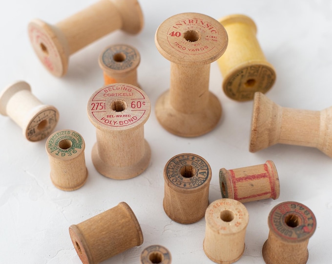 Empty Vintage Wood Thread Spool Set • 5 Pc - Etsy