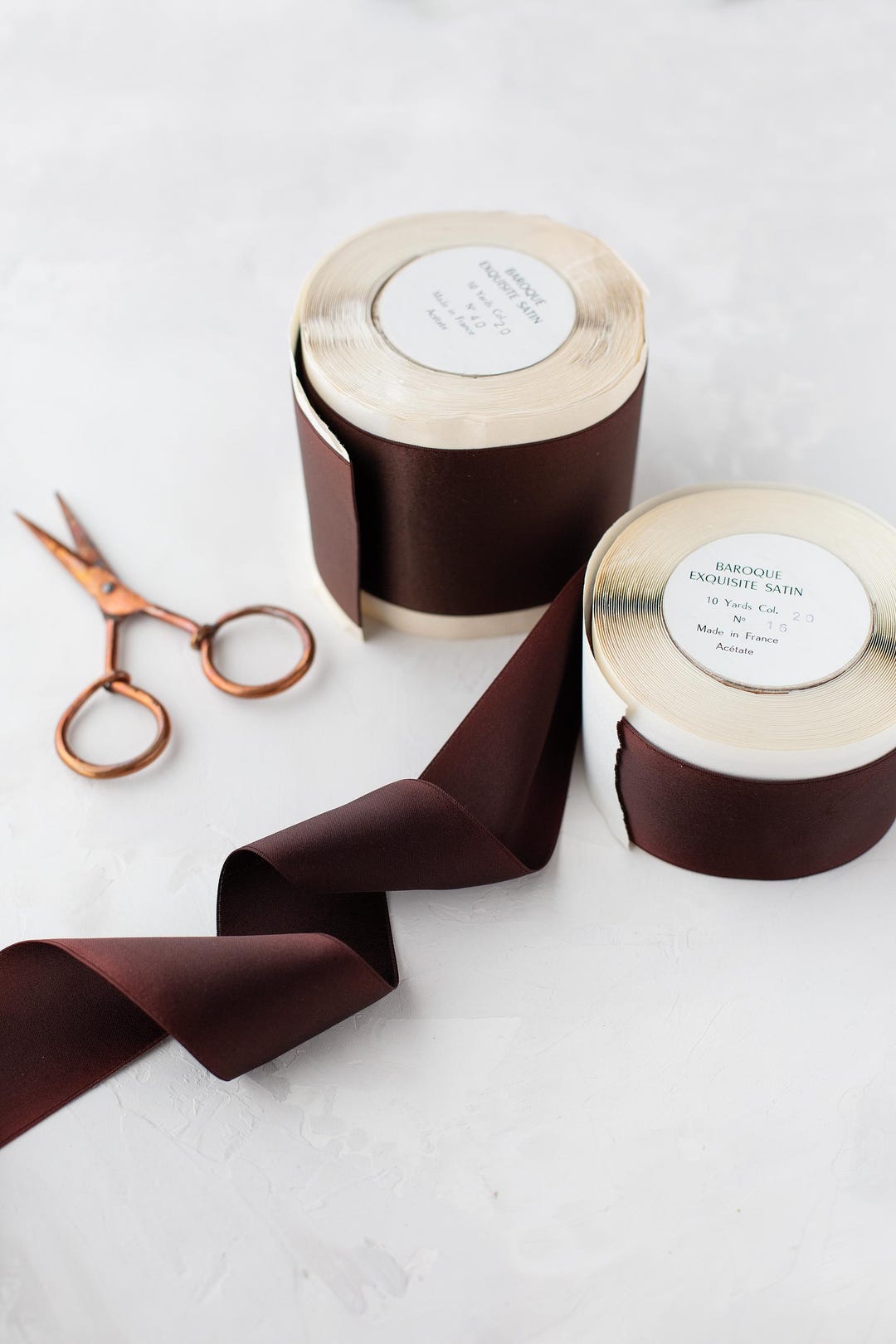 Chocolate Brown Variegated Double-faced Satin Ribbon • 2.1" • 3 ...
