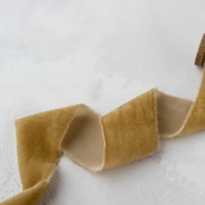 Antique Gold Frayed Edge Velvet Ribbon 1-1/4 2 3 Yards - Etsy