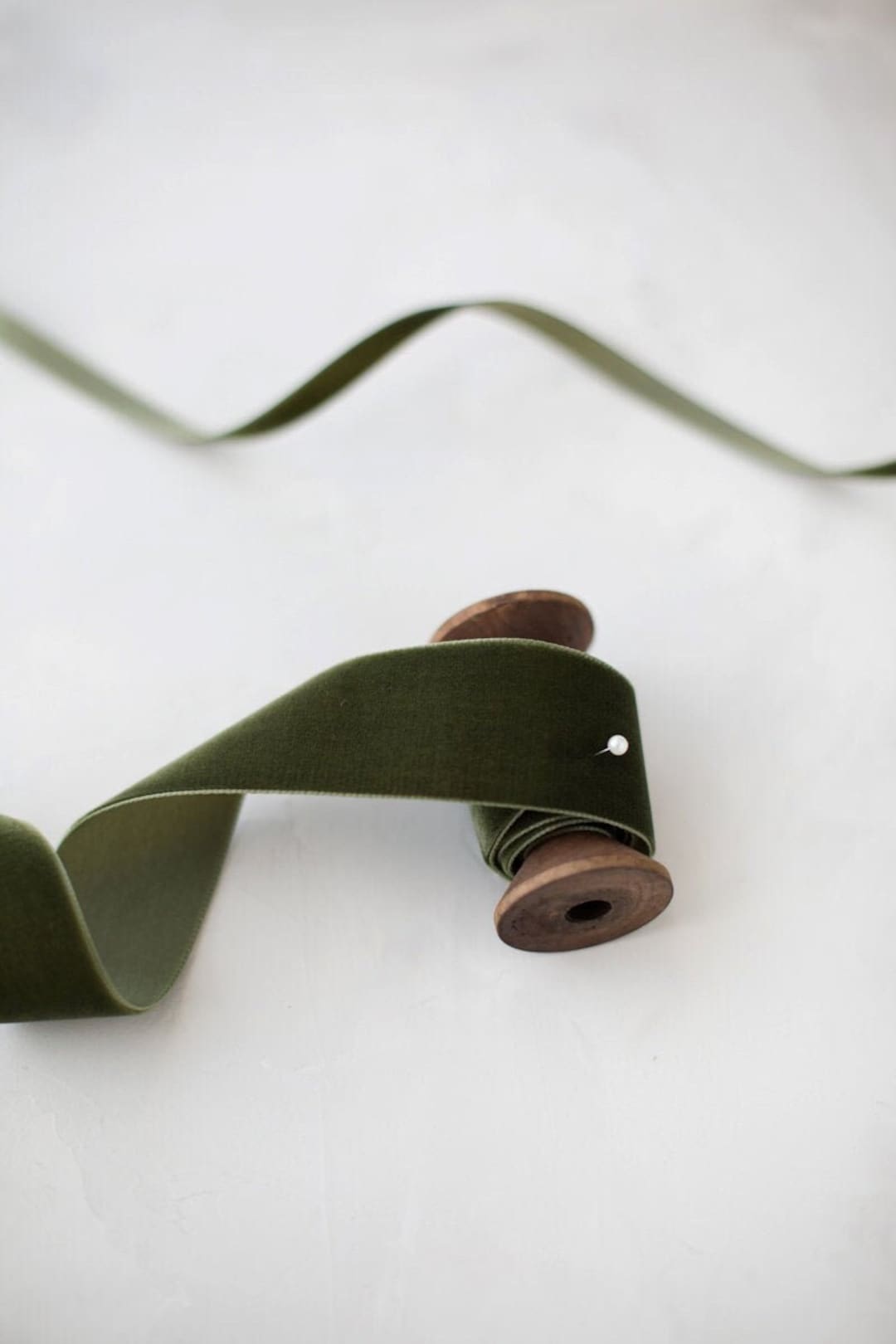 Deep Olive Moss Green Swiss Velvet Ribbon • 1/8" • 1/4" • 3/8" • 5/8 ...