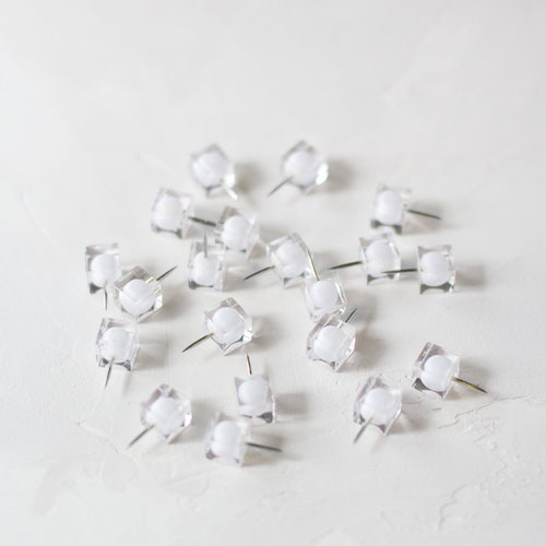 Clear Pink Square Acrylic Push Pins Soft Pink / Bright Pink - Etsy