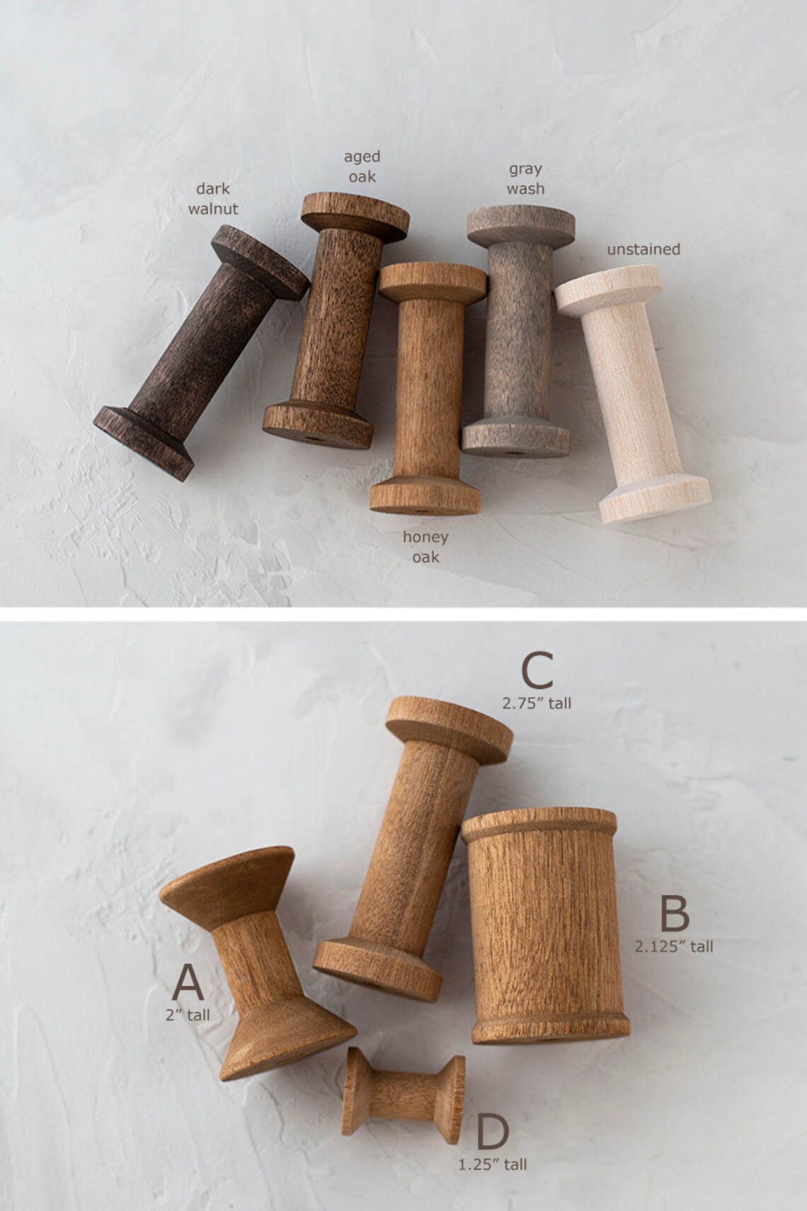 Empty Stained Wood Spool Dark Walnut / Aged Oak / Honey Oak - Etsy