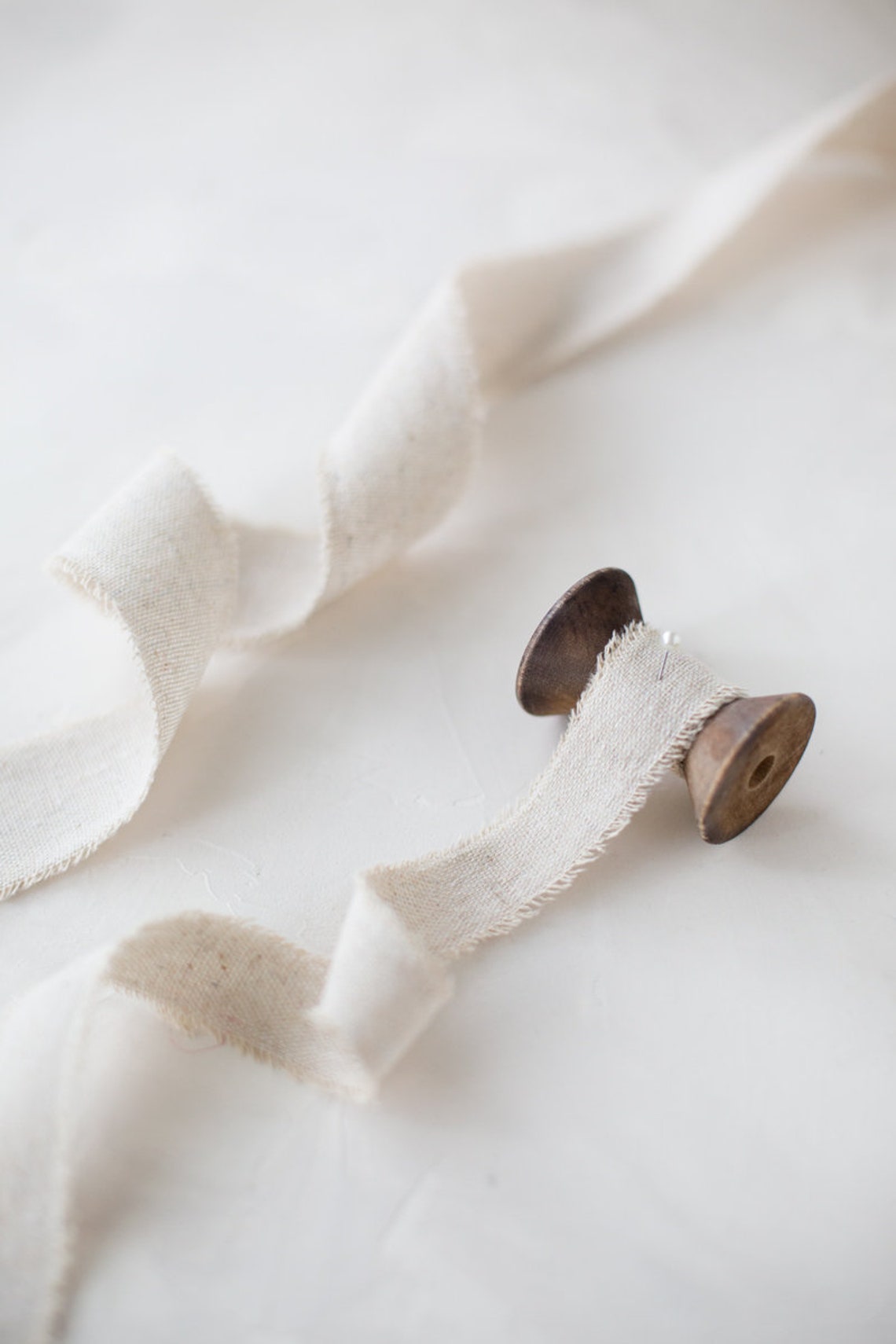 Natural Linen-cotton Blend Frayed Ribbon 1 - Etsy